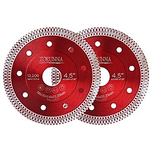 4.5" Diamond Blade for Angle Grinder, Super Thin Tile Saw Blades for Smooth Cutting, 2Pcs Indestructible Disc for Grinder Cutting Porcelain Ceramic Tile Granite Marbles.