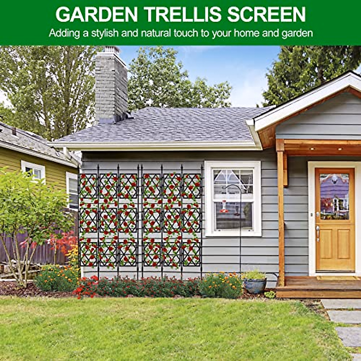 MYard 2023 Newest Garden Trellis for Climbing Plants Outdoor, 6.5FT Tall Plant Trellis Frame for Potted Plants, Rustproof Plant Support Climbing Trellis for Flowers Vine Vegetable Indoor Outdoor