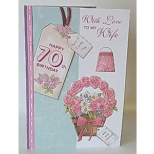 With Love To My Wife Happy 70th Birthday card