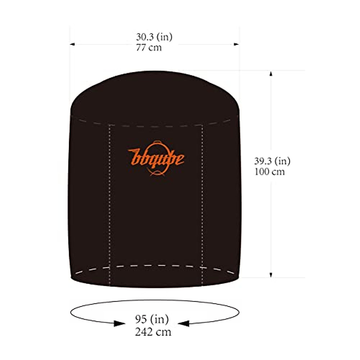 BBQube Heavy Duty Large Kamado Grill Cover for Vision Grill, Louisiana Grill 24", Kamado Joe, Char-Griller Akorn Kamado and Other Large Grills of The Similar Size, 31" (Dia) x 47" (Tall)