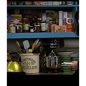 Handmade with Love by Fatima. Utensils holder in Monica’s kitchen. Homemade 1 cent Pickles Jar. Housewarming Gift. Great present for your friends. Totally Handmade.