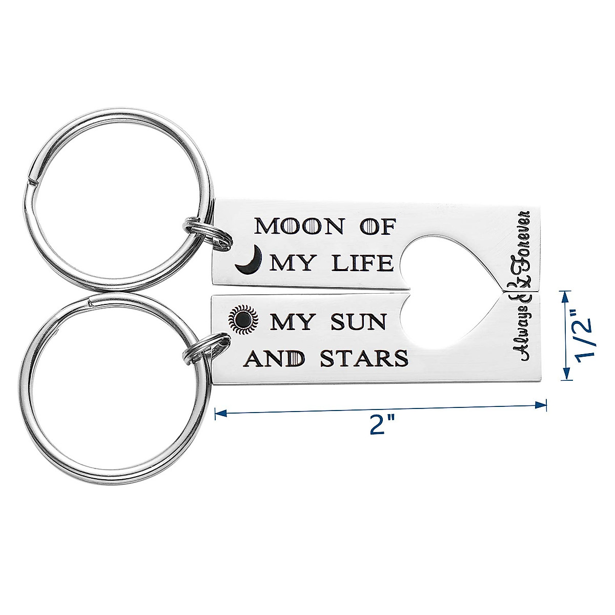 LParkin His and Her Keychains Moon of My Life My Sun and Stars Jalan Atthirari Anni Shekh Ma Shieraki Anni