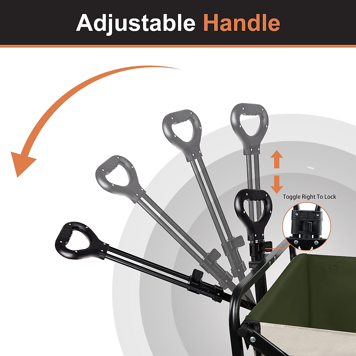 DOBEGARDEN Collapsible Folding Wagon Portable Utility Garden Cart Large Capacity Heavy Duty Grocery Wagon for Beach Camping Sport Fishing Outdoor with All Terrain Silent Wide Wheels and Cargo Net