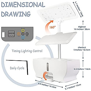 Hydroponics Growing System, 9 Pods Indoor Garden with Cyclically Timed 100 LED Grow Light and Water Pump, Garden Planter Kit for Herbs, Vegetables, Plants Flowers and Fruit (White)