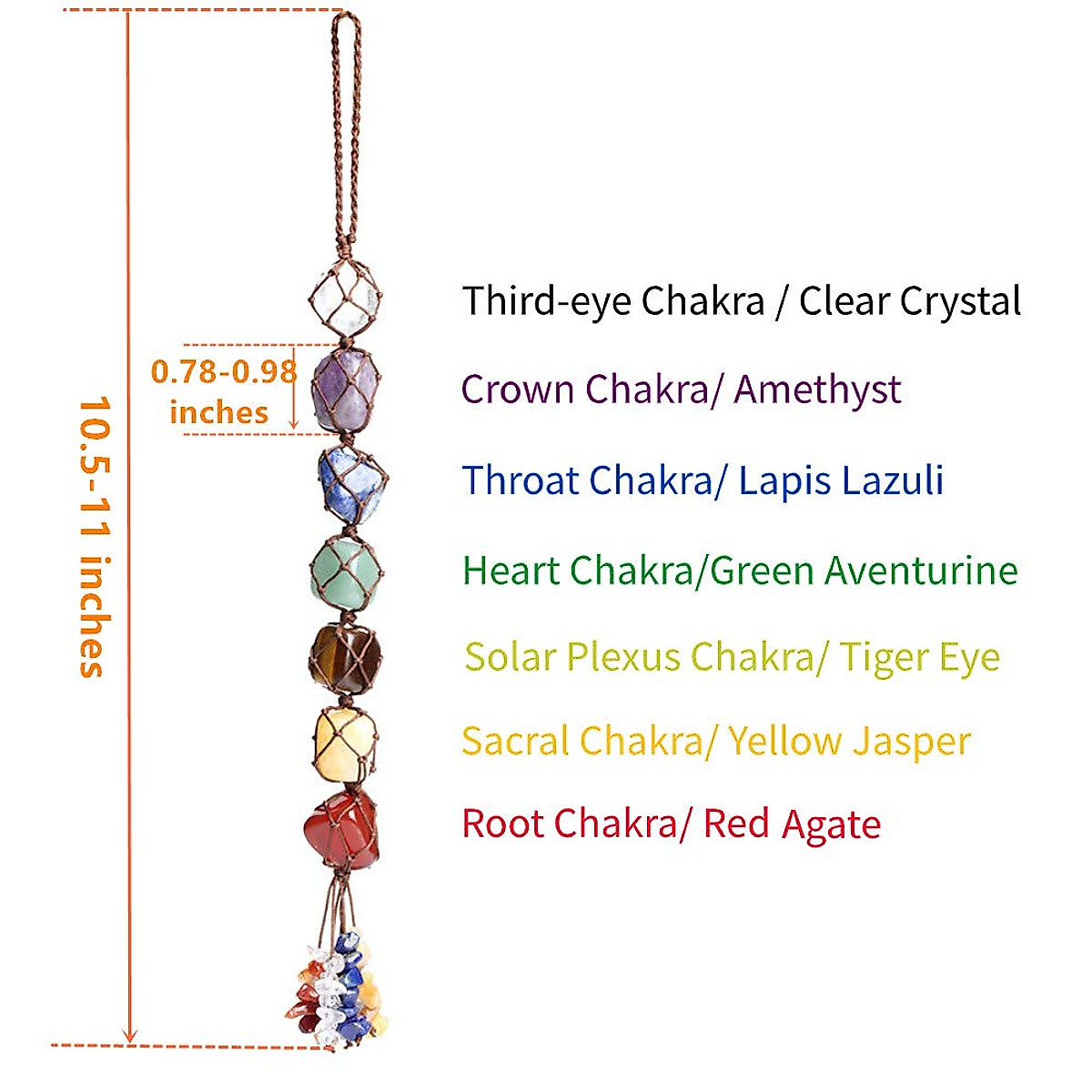 Handmade Crystal Window Car Hanging Ornaments 7 Chakra Home Decoration Feng Shui Ornament Yoga Meditation Car Decoration Tumbled Palm Stones Christmas Decorations Ornaments