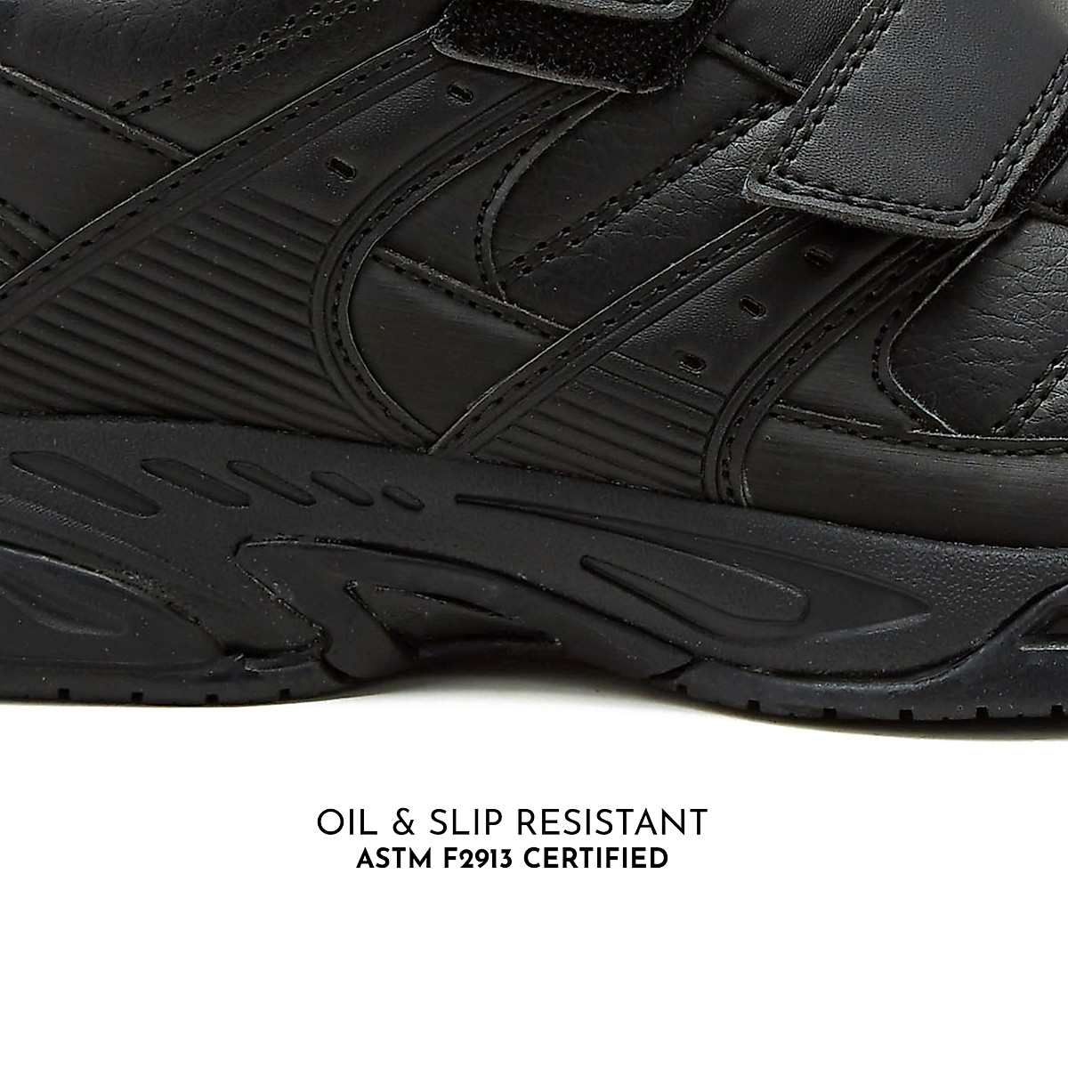 Avia Avi-Union II Strap Non Slip Shoes for Men, Hook and Loop Mens Walking Shoes with Memory Foam - Black, 11 Wide