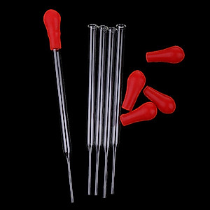SDENSHI 5Pcs Glass Droppers Pipettes Dropping Pipettes Liquid Pipettors with Cap
