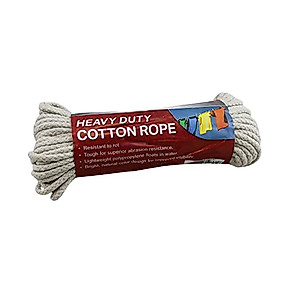 100 Ft Heavy Duty Braided Cotton Rope Clothesline #6 1/4" 6 mm Multi Purpose Home Boat Camping Ivory