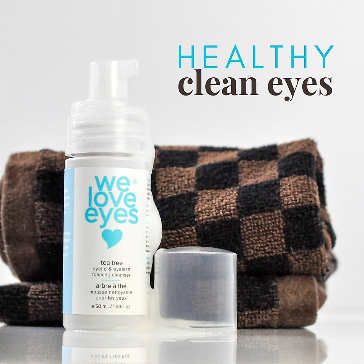 We Love Eyes: Tea Tree Eyelid Foaming Cleanser - Vegan. All natural. Cruelty free. Safe for false lashes and eyelash extensions.