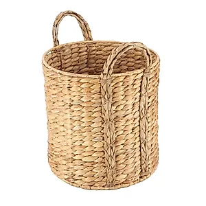 JLKIMZVO Multi-purpose seaweed belly basket with handle - washing basket, water hyacinth woven basket, used for washing plants, suitable for living room, toys, blankets or nursery
