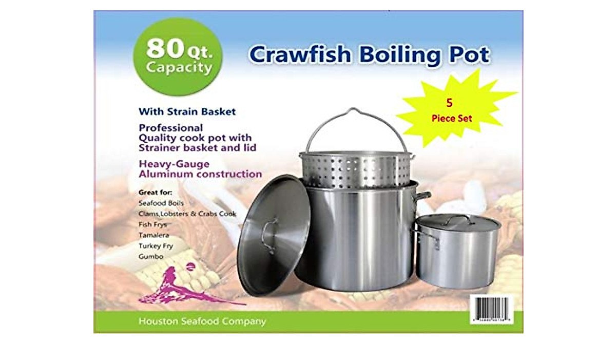Professional 80 Quart Boiling Pot with Bonus Stock Pot - Seafood & More