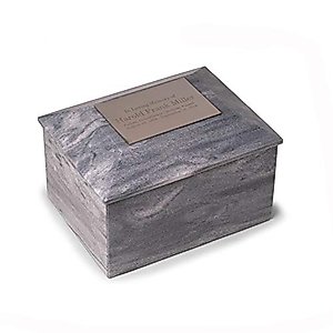 Deering Moments Carerra Grey Marble Custom Engraved Cremation Memorial Urn for Human Ashes Adult Size - Large