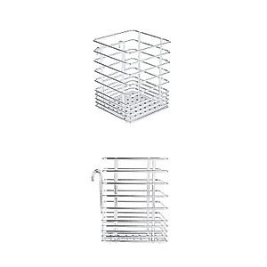 VATYA 18-8 Stainless Steel Vertical Cutlery Container, Silver