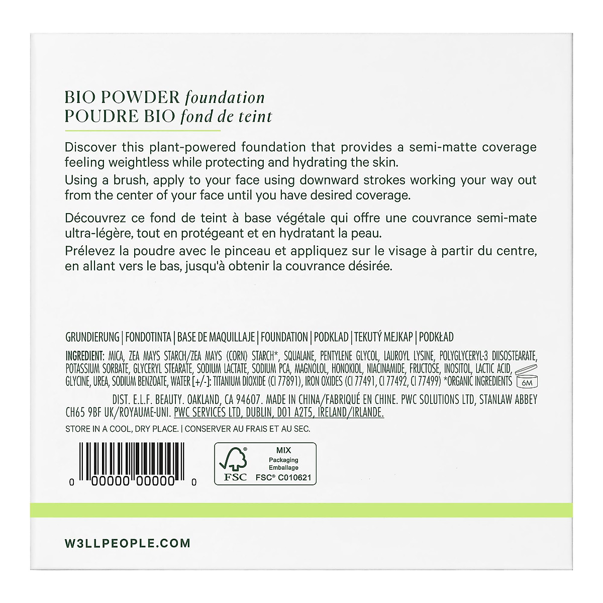 Well People Bio Powder Foundation, Lightweight & Hydrating Foundation For Perfecting & Smoothing Skin, Semi-Matte Finish, Vegan & Cruelty-free, 3W