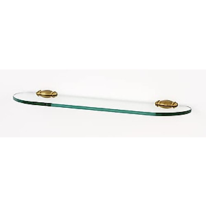 Alno Charlie's Collection 24" Glass Shelf with Brackets - Satin Brass