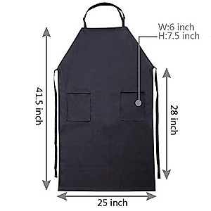 VWELL Rubber Vinyl Waterproof Apron for Men Women, Dishwashing, Chemical Lab Work Apron Butcher Apron PVC Grooming Apron