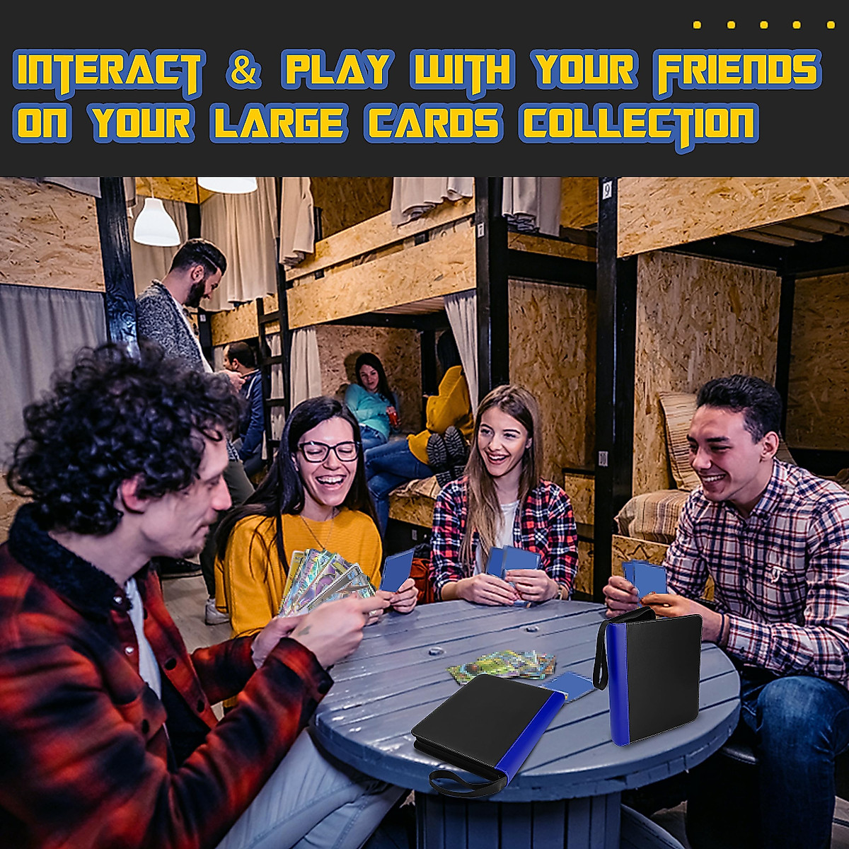 CLOVERCAT 9 Pocket Waterproof Trading Card Binder, Trading Album Display Holder, Expandable, 720 Double Sided Pocket Album, Compatible with Gaming Cards, Yugioh, MTG and Other TCG