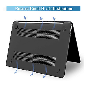 KEROM Compatible with Crocodile MacBook Air 13 inch Case 2022-2018 M1 A2337 A2179 A1932, Crocodile MacBook Air M1 Case, Crocodile Skin Aligator Skin PU Leather Hard Shell & Keyboard Cover, Black