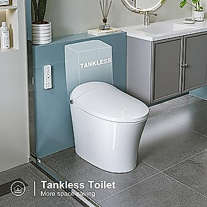 HOROW Smart Toilet with Heated Bidet, Instant Warm Water, Pre-Wet, Tankless Toilet with Dual Flush System 1/1.27 GPF