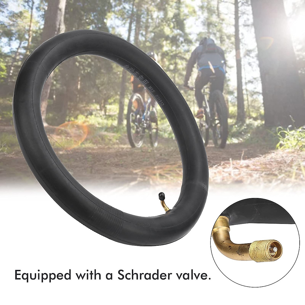 Keenso 16x2.5 Bike Inner Tube,Electric Bicycle Butyl Rubber Inner Tube with Bent Valve for Electric Bike Bicycle Tire