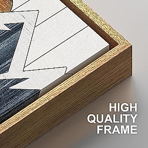 CHDITB Mountain Framed Canvas Wall Art Set, Country Woodcut Style Wall Decor, Forest Nature Wilderness Wall Painting, Modern Art Prints for Living Room, Bedroom, Farmhouse - Large Size 16"x24"x3