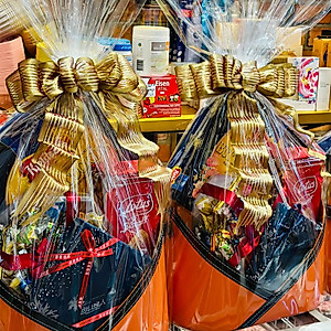 WIKDAY Clear Gift Bags 10 PCS 24x30 Inches Large Cellophane Wrap for Gift Baskets Wrapping Plastic with Ties for Gift Giving, Packaging Products