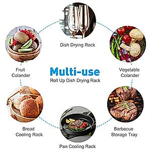 EMBATHER Roll Up Dish Drying Rack Over The Sink, Dish Drying Rack for Kitchen Counter