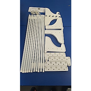 EZ Shelf-Expandable- Laundry Room Shelves Over Washer and Dryer -2- Laundry Room Shelves (Each Expands from 40.5 to 75") – 1 has Hanging Rod -White - Laundry Room Organization