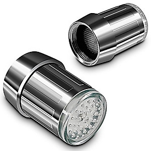 2 Pack Colorful Temperature Sensitive LED Water Faucet Sensor, MAXIN RC-F03 Water Stream Faucet Tap,Multiple Change Color,For Kitchen and Bathroms.