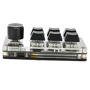 Heayzoki 6 Keys Programmable Keypad, Mini Macro Pad Mechanical Gaming OSU Keypad 1 Knob USB Bluetooth Dual Mode Programming Keypad DIY Keyboard for Gaming, Media,Control, Built in