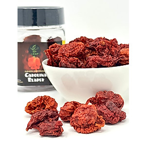 G GT LEAF Carolina Reaper Chili Pepper, Whole Dried (8 Minimum, plus Bonus Peppers)