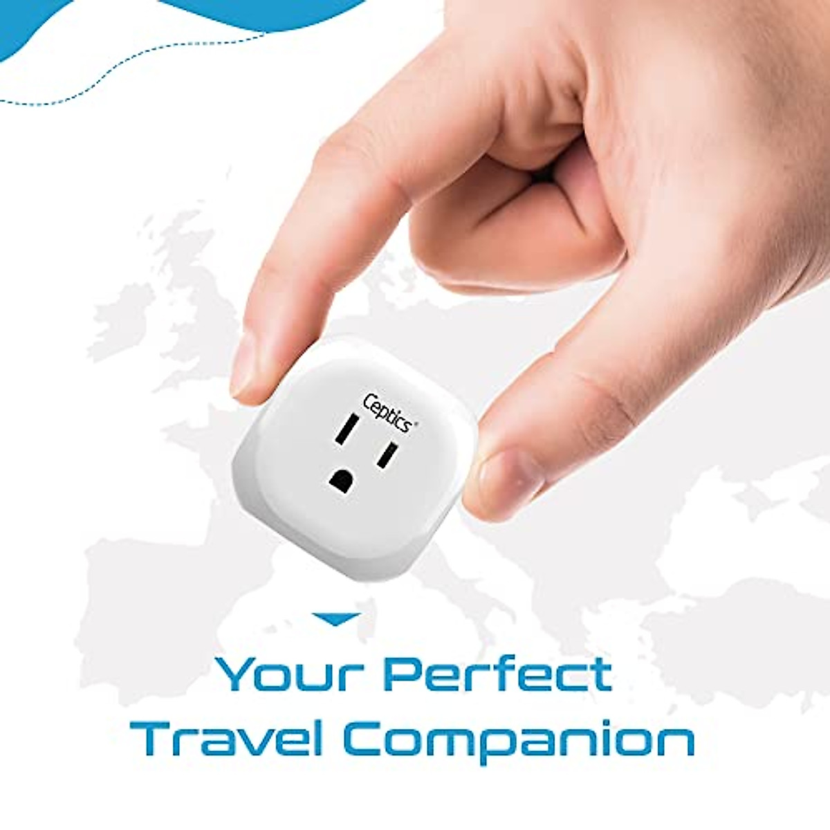 Ceptics South Africa Travel Plug Adapter Set - 4 Input - Ultra Compact - Light Weight - Type M and Type G - USA to Any Type M Countries Such as Botswana, Namibia - 4 Pack (PT-7-10L-4PK),White