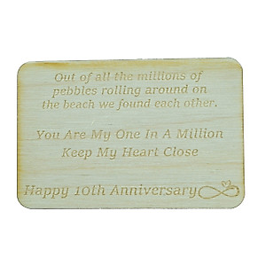 10th Your My One in A Million Gift - 10th Anniversary Metal Heart Pebble Gift -Keep My Heart Close