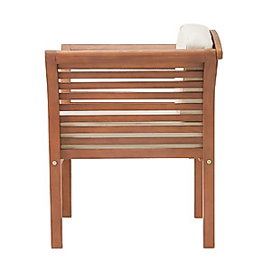 Stamford Eucalyptus Wood Outdoor Chair with Cushions, Durable Weather-Resistant Armrests & Plush Cushions for Garden, Patio & Porch 29 in. W x 24 in. D x 31 in. H