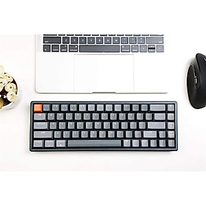 Keychron K6 Hot Swappable Wireless Bluetooth 5.1/Wired Mechanical Gaming Keyboard, 65% Compact 68-Key RGB LED Backlit N-Key Rollover, Aluminum Frame for Mac Windows Gateron G Pro Red Switch