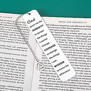 Christian Religious Bookmark for Men Women Teen Girl Boy Serenity Prayer Gift Bible Verse Scripture Godson Goddaughter Reader Sobriety Recovery Christmas Stocking Stuffer Easter Birthday Inspirational