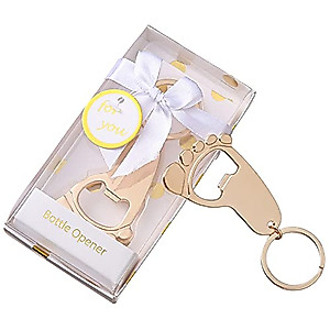 18 Pack Keychain Bottle Opener Party Favors Wedding Favors for Guests,Baby Shower Souvenirs Bottle Opener,Birthday,Bridal Shower,Gender Reveal Party Favor Supplies (18, White)