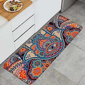 Psychedelic Evil Eye Charm Kitchen Mat Super Cozy Velvet Carpets Non-Slip Kitchen Rug