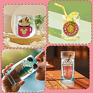 ArtCentury UV DTF Cup Wrap, 15 Sheets Cup Theme Rub on Transfers for Crafting 16OZ Libbey Glass Cups Wrap Transfer Stickers Decals Waterproof Crafts Vintage UV DTF Cup Wrap