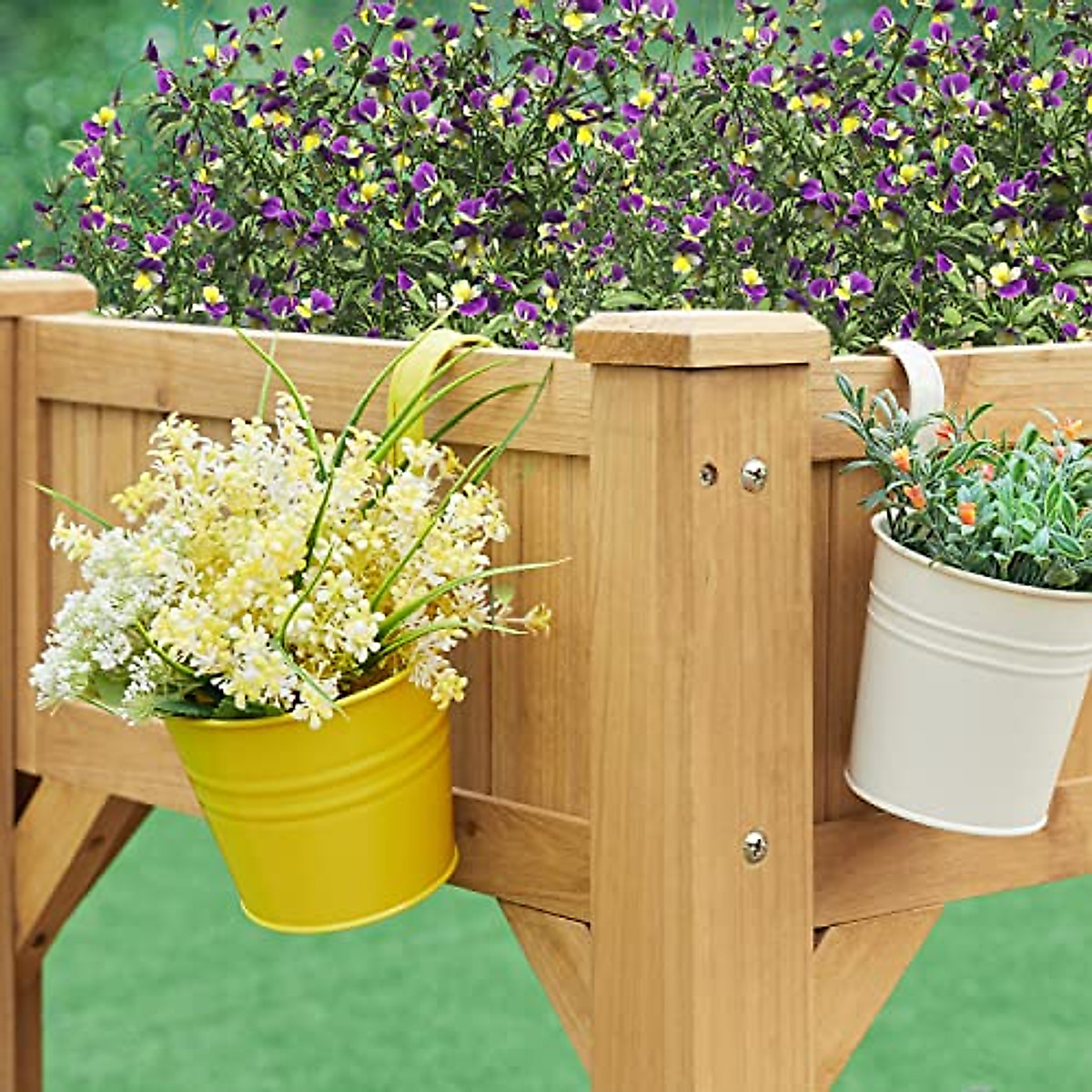 Yaheetech Raised Garden Bed 8 Pocket Herb Garden Planter Vegetable Standing Planters Boxes with Grow Grid Outdoor 36x25x37 Inch