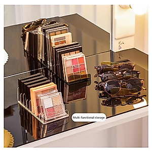 OVINEG Makeup Palette Organizer,Acrylic Eyeshadow Palette Pallet Holder,7 Sectons BPA Free Divided Make Up Blush,Contour Storage Holder Cosmetic Eye Shadow Display Stand Clear Rack Vanity Holder-2Pcs