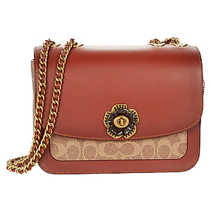 Coach Coated Canvas Signature Madison Shoulder Bag Tan Rust One Size