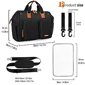 Pomelo Best Diaper Bag Tote Nappy Changing Bags Unisex Baby Bags for Boys Girls Multifunction Waterproof Travel Diaper Bag Organizer with Diaper Pouch, Changing Pad and Stroller Straps