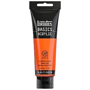 Liquitex BASICS Acrylic Paint, 118ml (4-oz) Tube, Fluorescent Orange