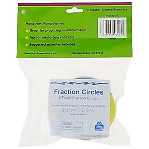 Teacher Created Resources Foam Fraction Circles (20611),Multi