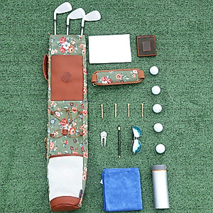 TOURBON Canvas Golf Bag for Women Driving Range Travel Course Club Carry Case