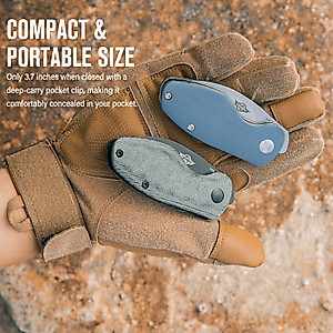 OKNIFE Parrot Pocket Knife, Folding EDC Knives with 154CM Stainless Steel Sheepsfoot Blade and Micarta Handle for Outdoor Camping, Survival and Gift for man (Black)