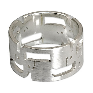 NOVICA Artisan Handmade Sterling Silver Band Ring Thai Elephant Jewelry No Stone Thailand Animal Themed Modern [band Width 10 mm W] ' Surreal Elephants'