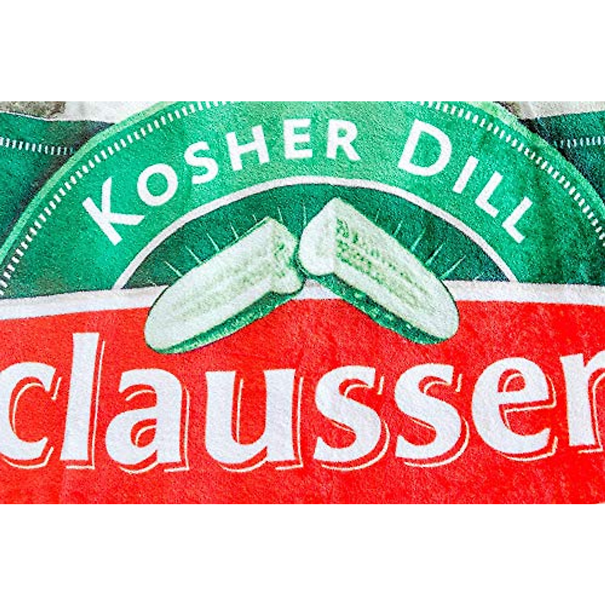 Claussen Kosher Dill Pickles Plush Throw Blanket | Cozy Sherpa Wrap Covering for Sofa, Bed | Super Soft Lightweight Fleece Blanket | Geeky Home Decor | 45 x 60 Inches