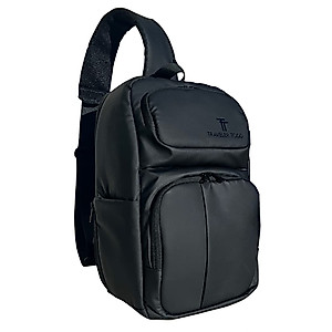 TRAVELERTODD 12L Anti theft Sling Backpack With RFID Pocket 13" Laptop Sleeve, A Modern Black Backpack, The #1 Sling Bag for EDC use and Travel